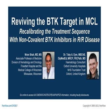 Reviving the BTK Target in MCL: Recalibrating the Treatment Sequence ...