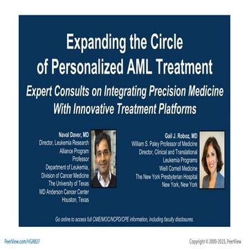 Expanding the Circle of Personalized AML Treatment: Expert Consults on ...