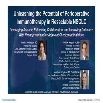 Unleashing the Potential of Perioperative Immunotherapy in Resectable ...