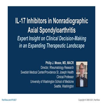 IL-17 Inhibitors in Nonradiographic Axial Spondyloarthritis: Expert ...