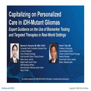 Capitalizing on Personalized Care in IDH-Mutant Gliomas: Expert ...