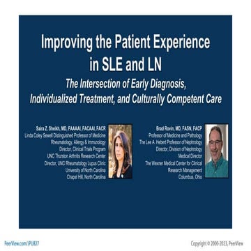 Improving the Patient Experience in SLE and LN: The Intersection of ...
