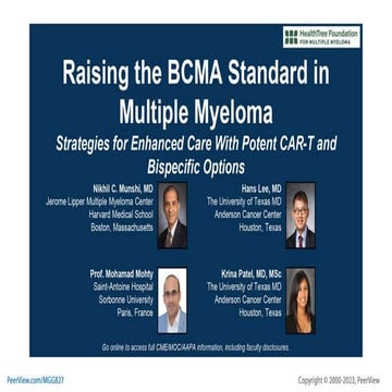 Raising the BCMA Standard in Multiple Myeloma: Strategies for Enhanced ...