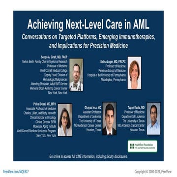 Achieving Next-Level Care in AML: Conversations on Targeted Platforms ...
