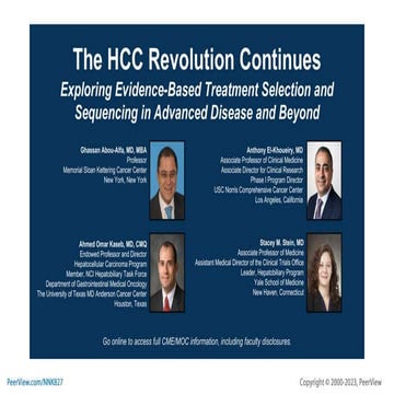 The HCC Revolution Continues: Exploring Evidence-Based Treatment ...
