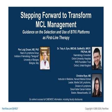 Stepping Forward to Transform MCL Management: Guidance on the Selection ...