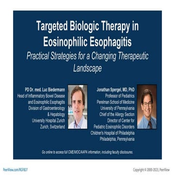 Targeted Biologic Therapy in Eosinophilic Esophagitis: Practical ...