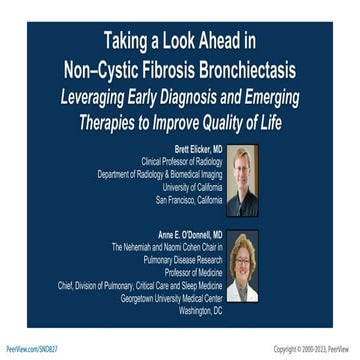 Taking a Look Ahead in Non–Cystic Fibrosis Bronchiectasis: Leveraging ...