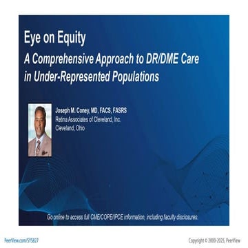 Eye on Equity: A Comprehensive Approach to DR/DME Care in Under ...