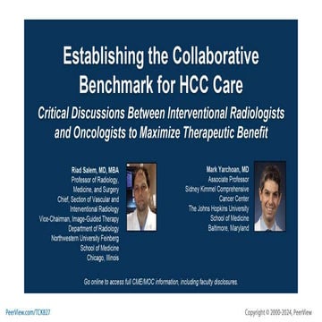 Establishing the Collaborative Benchmark for HCC Care: Critical ...