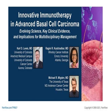 Innovative Immunotherapy in Advanced Basal Cell Carcinoma: Evolving ...