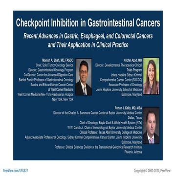 Checkpoint Inhibition in Gastrointestinal Cancers: Recent Advances in ...