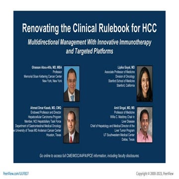 Renovating the Clinical Rulebook for HCC: Multidirectional Management ...