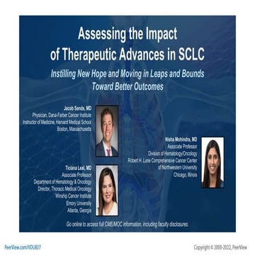 Assessing the Impact of Therapeutic Advances in SCLC: Instilling New ...