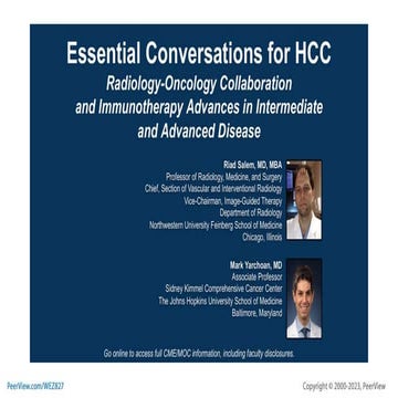 Essential Conversations for HCC: Radiology-Oncology Collaboration and Immunotherapy Advances in ...