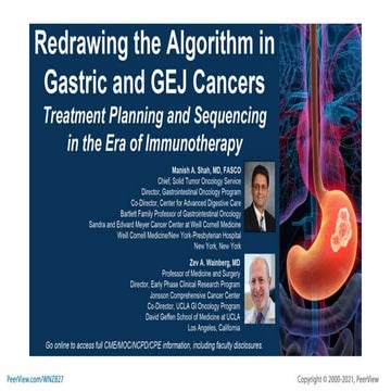 Redrawing the Algorithm in Gastric and GEJ Cancers: Treatment Planning ...