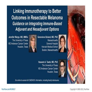 Linking Immunotherapy to Better Outcomes in Resectable Melanoma ...