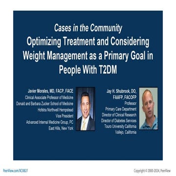 Cases in the Community: Optimizing Treatment and Considering Weight ...