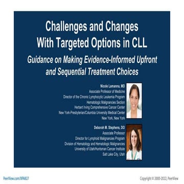 Challenges and Changes With Targeted Options in CLL: Guidance on Making ...