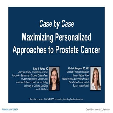 Case by Case: Maximizing Personalized Approaches to Prostate Cancer | PPT
