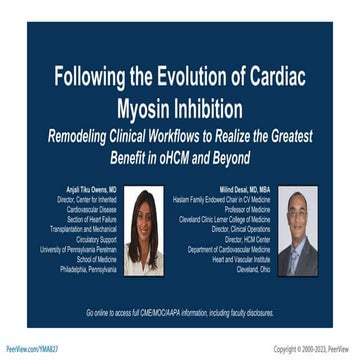 Following the Evolution of Cardiac Myosin Inhibition: Remodeling ...