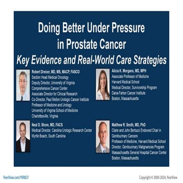 Doing Better Under Pressure in Prostate Cancer: Key Evidence and Real ...