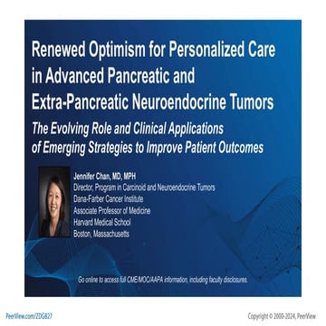 Renewed Optimism for Personalized Care in Advanced Pancreatic and Extra-Pancreatic ...