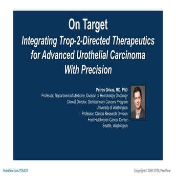 On Target: Integrating Trop-2-Directed Therapeutics for Urothelial ...