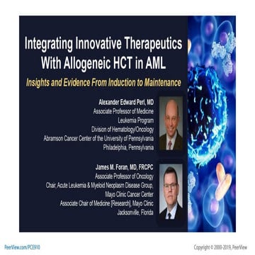 Integrating Innovative Therapeutics With Allogeneic HCT in AML ...