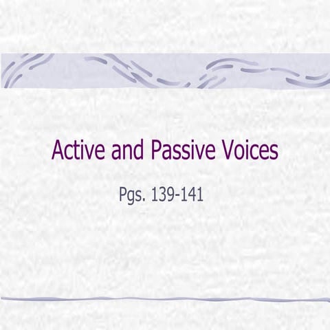 Active & Passive Voice & Verbs | PPTX