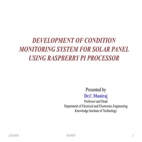 RASPBERRY PI PROCESSOR for solar PV Panel monitoring | PDF
