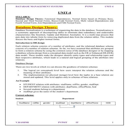 PVP19 DBMS UNIT-4 Material.pdfvh kk ghkd DL of child gf | PDF