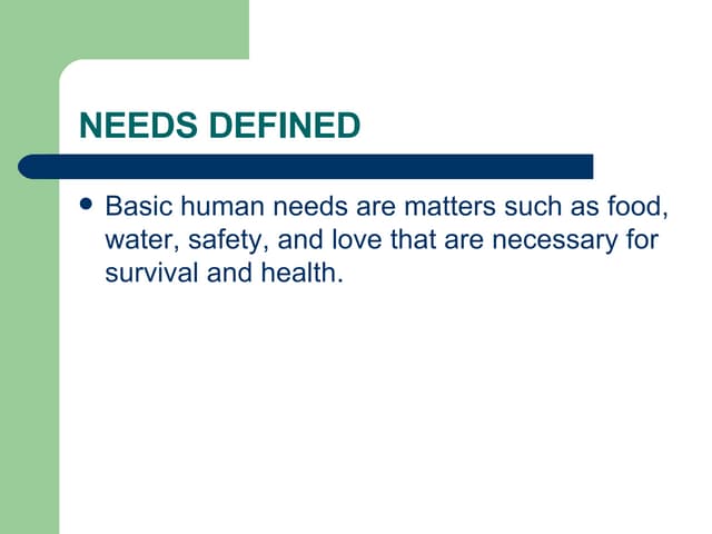 Basic human needs | PPT