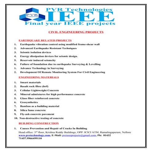 Mini projects for_civil_engineering_(3)_(1) (1) (1) | PDF
