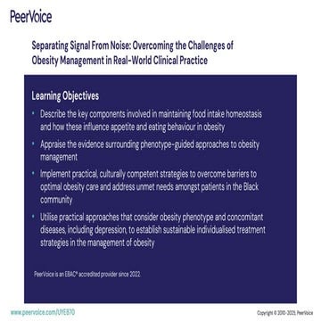Separating Signal From Noise: Overcoming the Challenges of Obesity ...