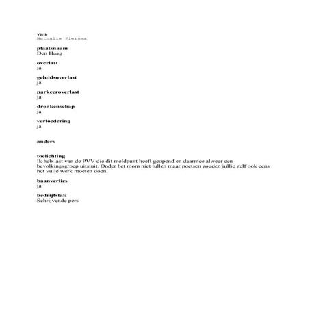 Pvv meldpunt melding | PDF