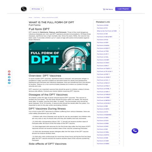 What is the Full Form of DPT-PW