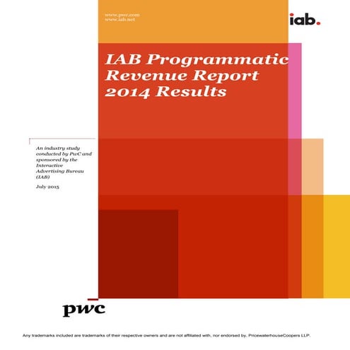 PwC / IAB Programmatic revenue report 2014 results | PDF