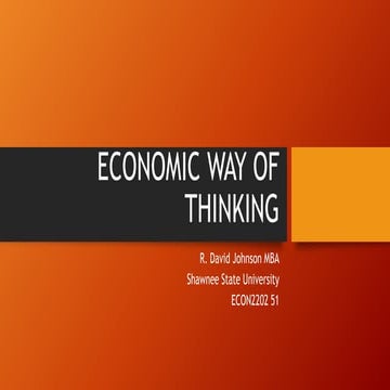Economic Way of Thinking | PPTX