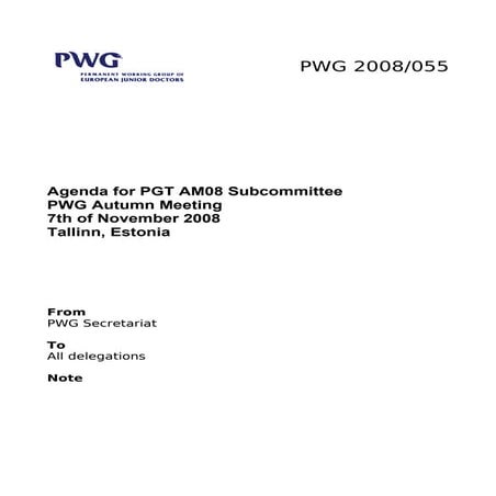 Pwg 08 055 Agenda For Pgt Am08 | PDF