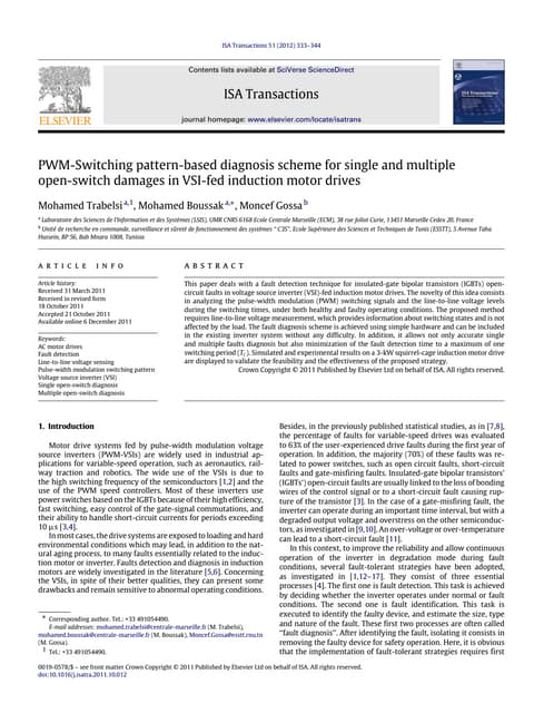 Detection of Static Air-Gap Eccentricity in Three Phase induction Motor by Using Artificial ...