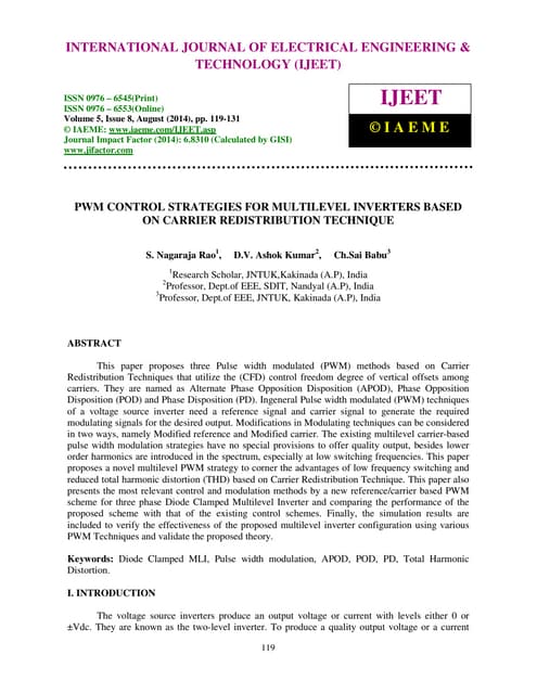 Simulation of Five Level Diode Clamped Multilevel Inverter | PDF | Consumer Electronics ...