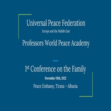Conference on the Family - Tradition, Youth, and New Family Values | PPT