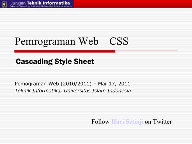 Web Programming - Cascading Style Sheet | PPT Web Programming - Cascading Style Sheet | PPT