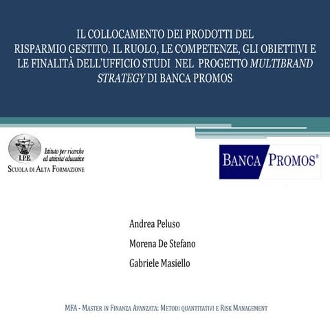Project work- Banca PRomos | PDF