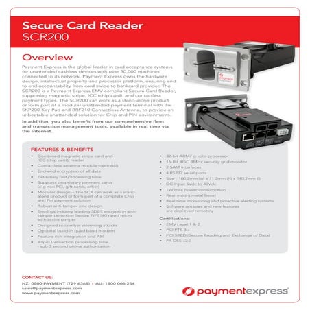 EMV Unattended Secure Card Reader and Payment Solution | PDF