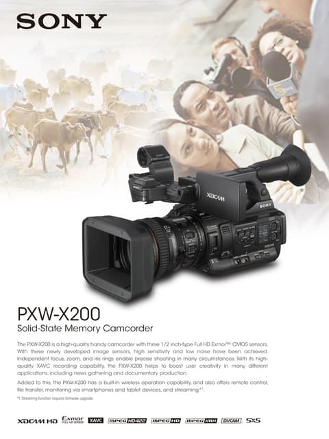 Sony PXW-X160 en PXW-X180 Camcorder | PDF