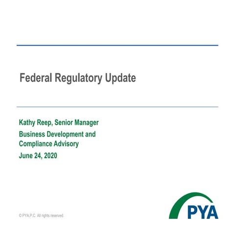 Federal Regulatory Update | PDF