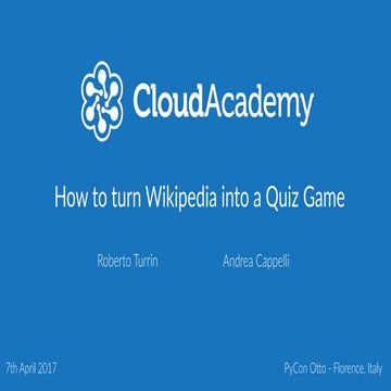 How to turn Wikipedia into a Quiz Game | PDF