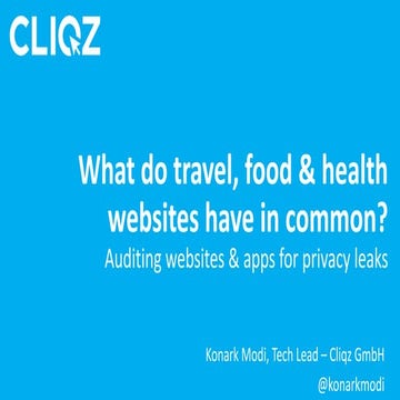 PyConWeb - 2019 Auditing websites & apps for privacy leaks. | PPT